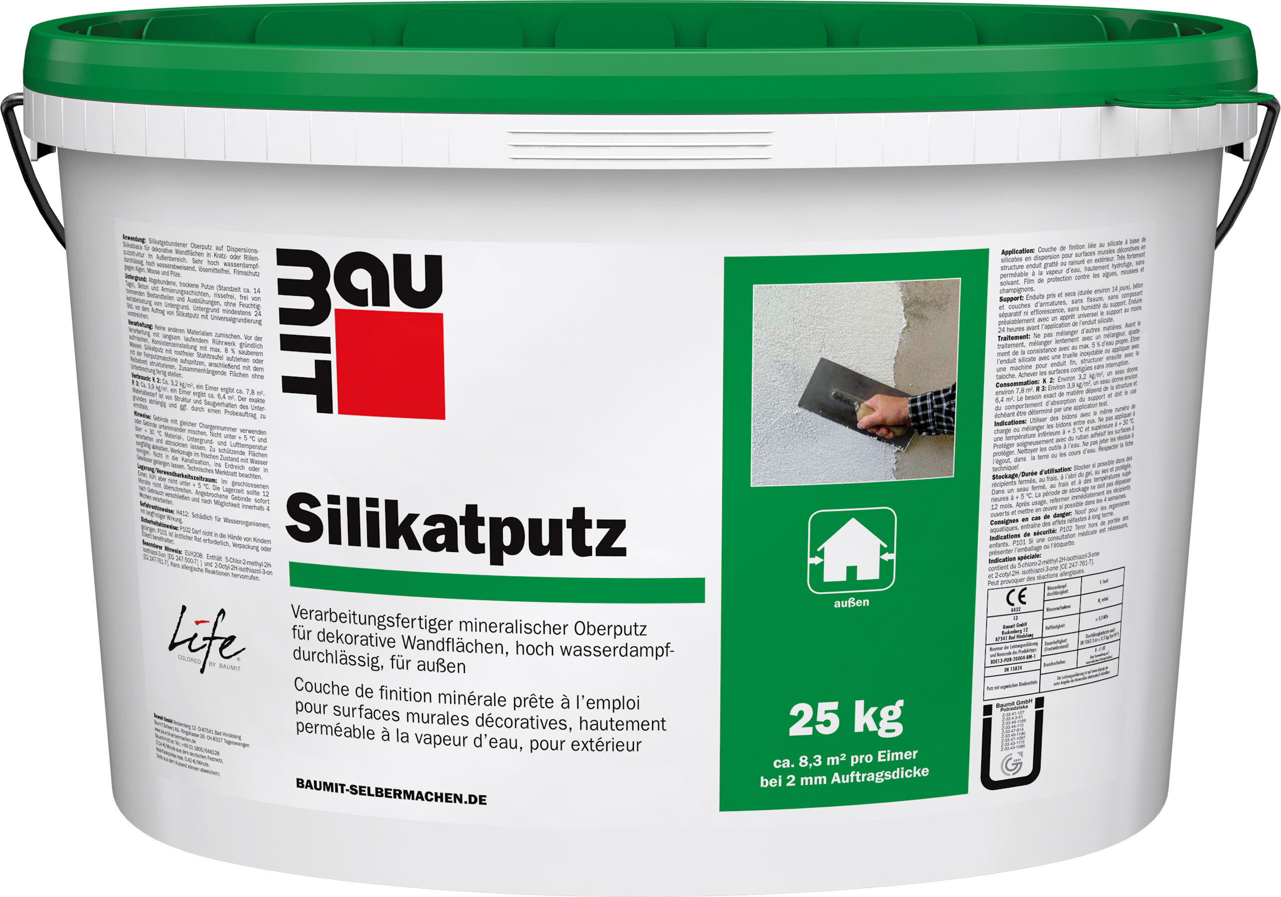 25 Kg Silikatputz K 1 5 Mm Kratzputz Scheibenputz Dekorputz Wdvs Fertig